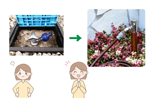 水まき専用コンパクト立水栓「スプリンクルシリーズ」徹底比較！ | MIZSEI 水生活製作所